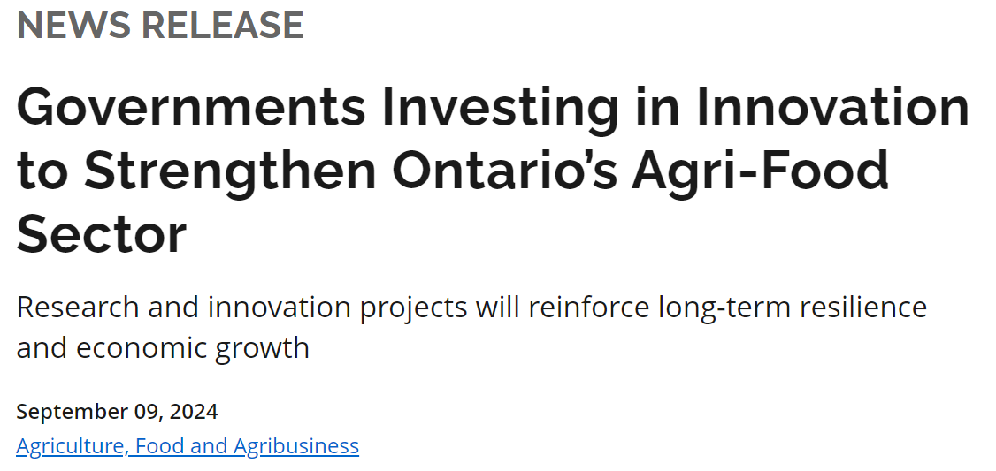 Ontario Agri-Food Research Initiative (OAFRI) Applied Research, Pilot ...